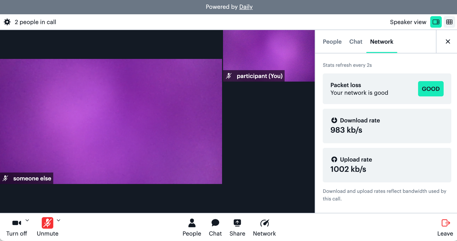 How to build a network statistics panel in a live video call